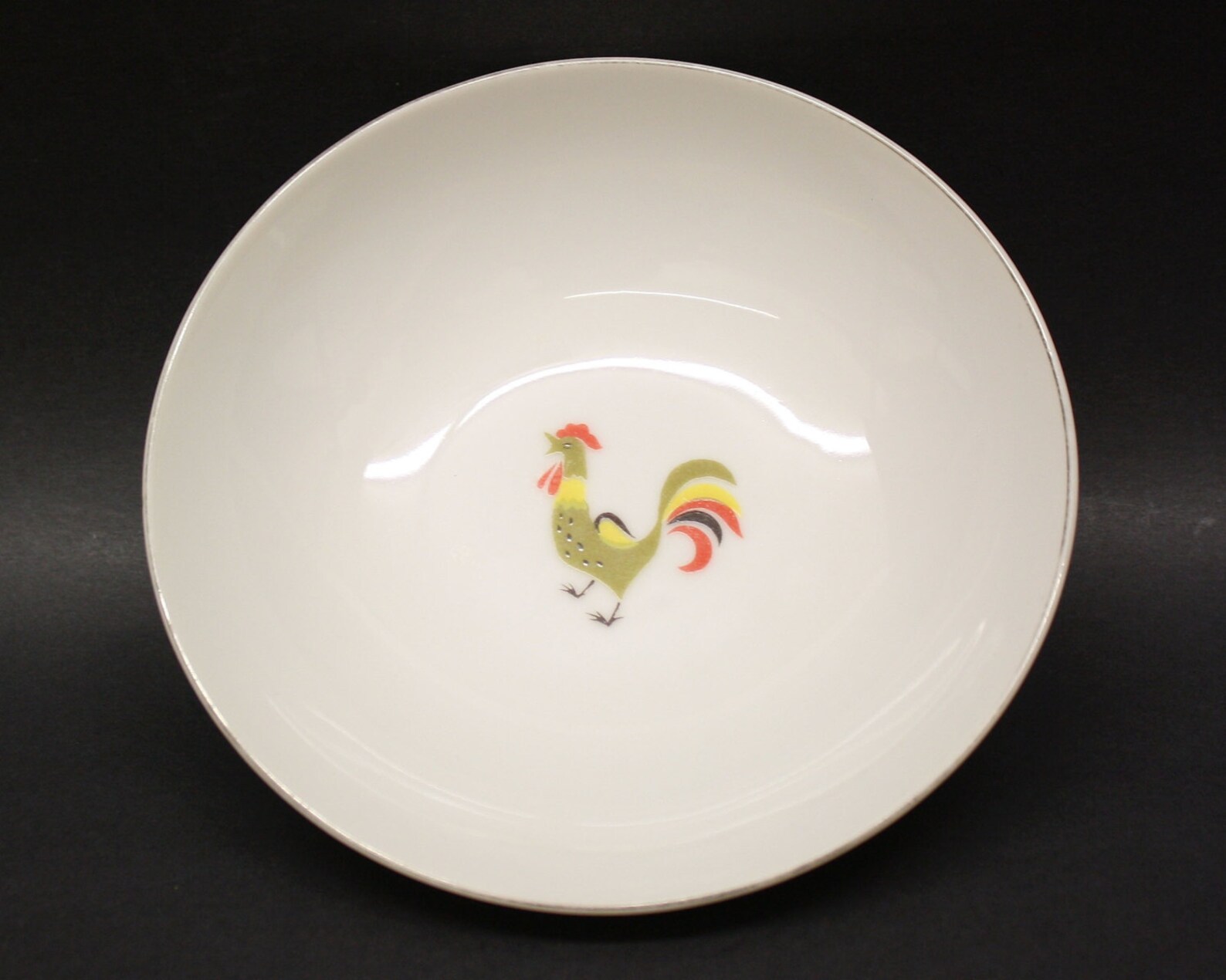 Vintage Handpainted Mod Rooster Bowl E5596 | Etsy