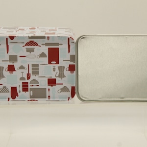 Vintage Kitchen Motif Red Top Tin Recipe Box (V10080) - Etsy