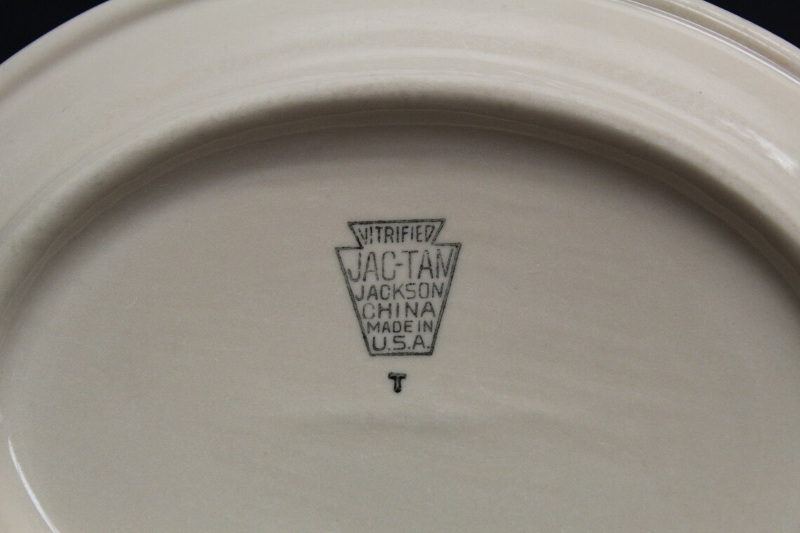 Vintage Jackson China Small Oval Plates With Brown Airbrushed - Etsy