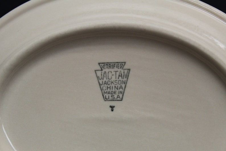 Vintage Jackson China Small Oval Plates With Brown Airbrushed - Etsy