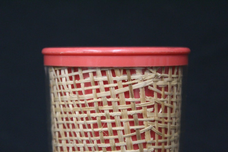 Vintage Salmon Pink Raffiaware Tumblers Set of Four (E121614) - Etsy