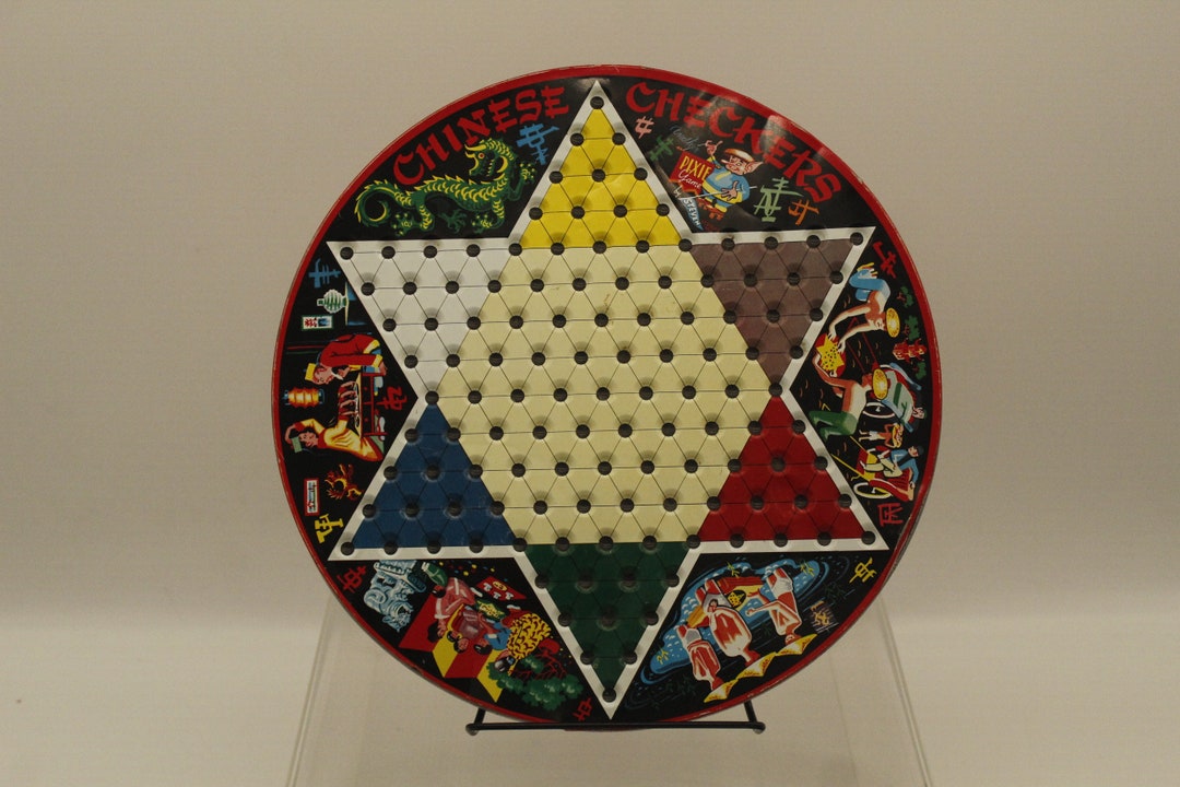Vintage Chinese Checkers Tin Pixie Steven No Marbles W/o Side Drawers ...