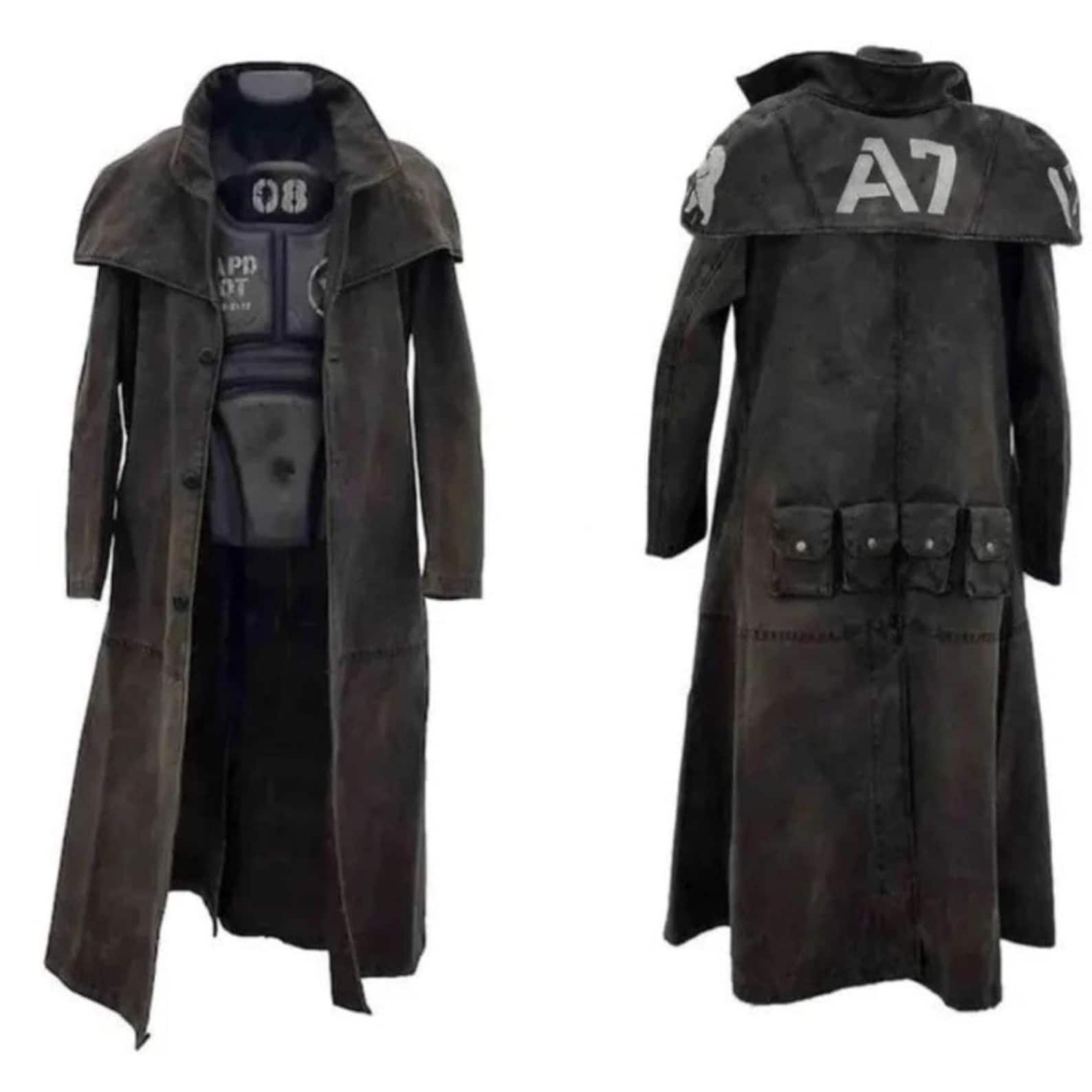 Fallout New Vegas NCR Ranger Duster Leather Coat Veteran Ranger Cosplay ...
