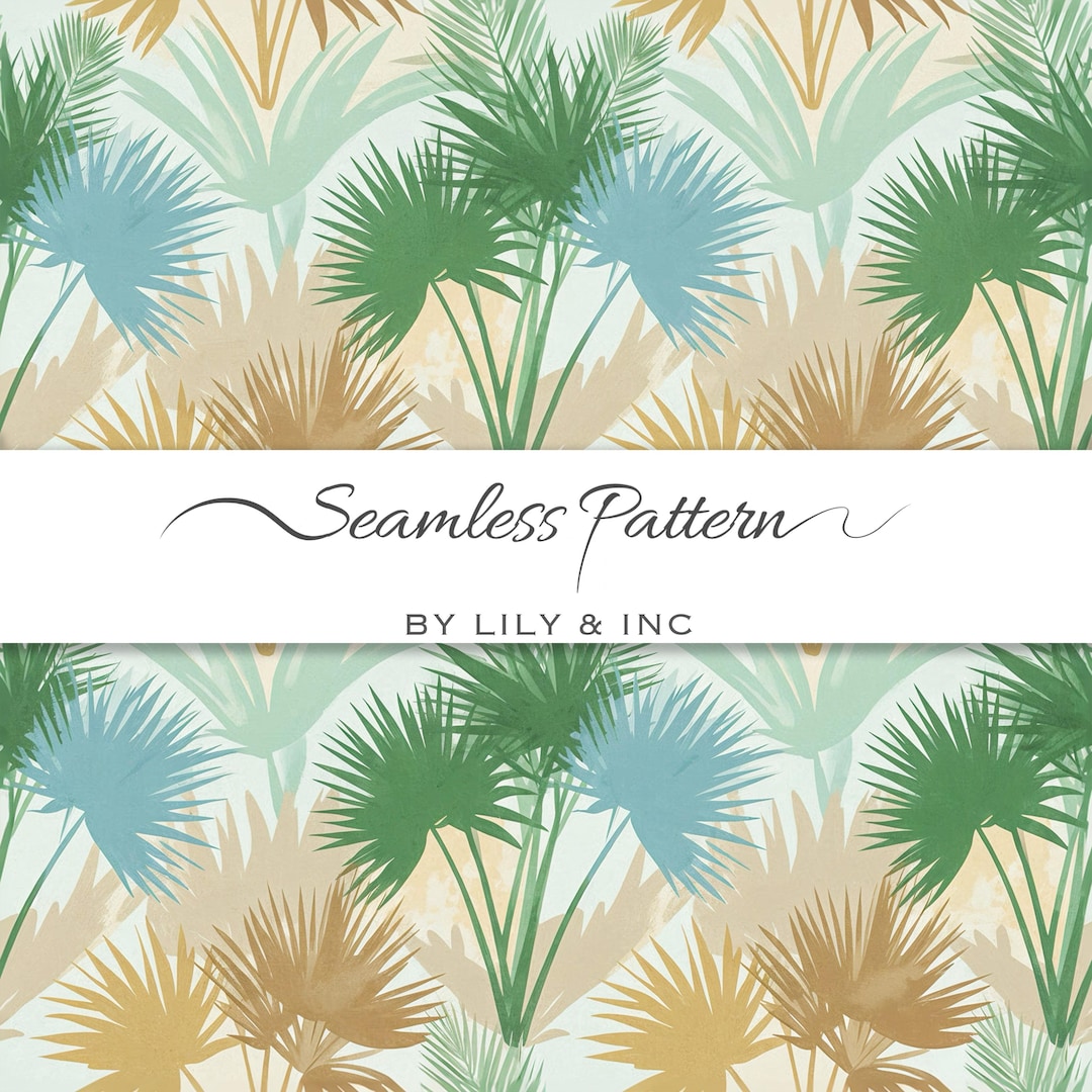 Exotic Palm Seamless Pattern – High-resolution Digital Design for ...