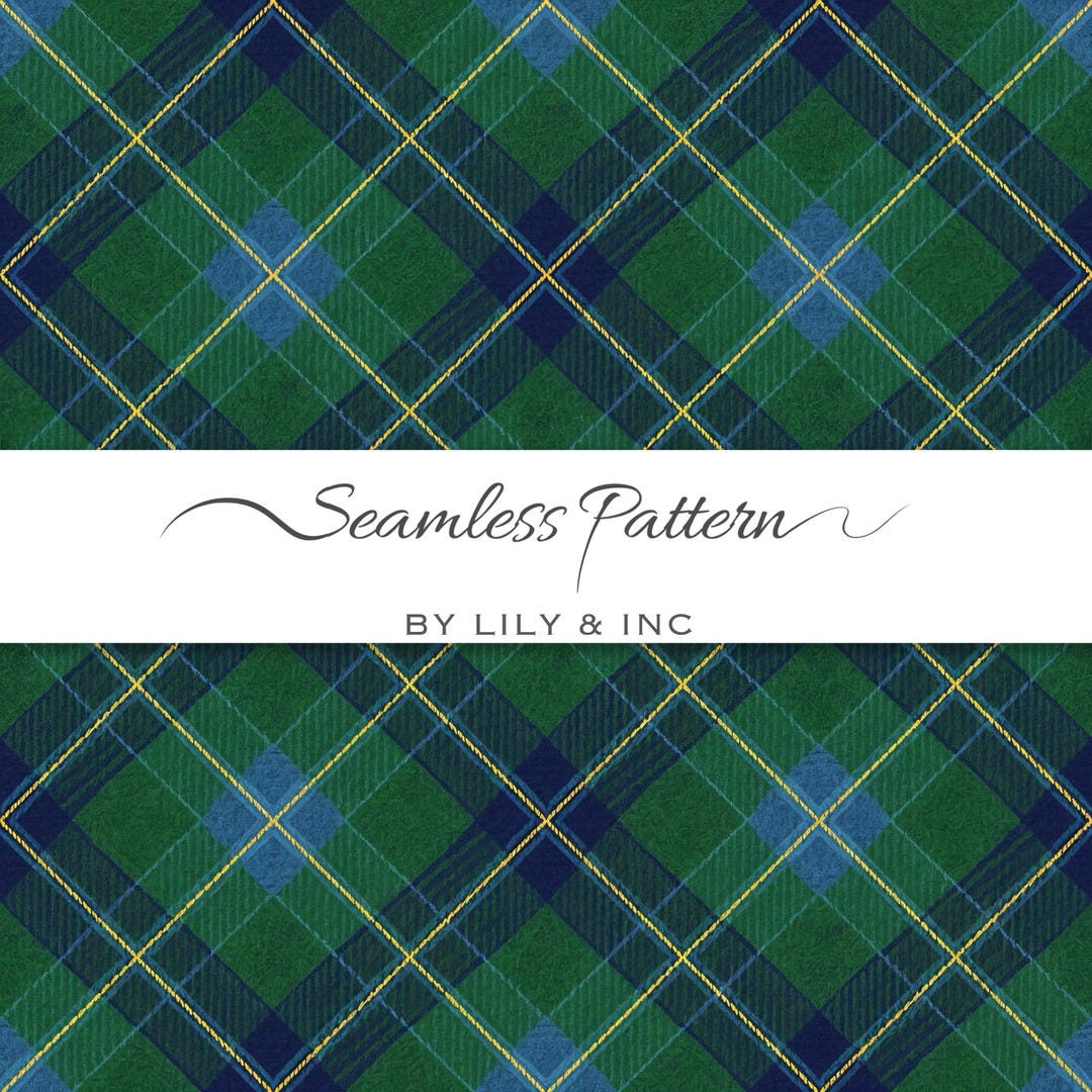 Timeless Green and Blue Highland Plaid Seamless Pattern for Fabric ...