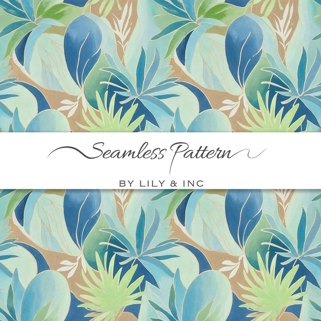 Lush Tropical Leaves Seamless Pattern – High-resolution Digital Design ...