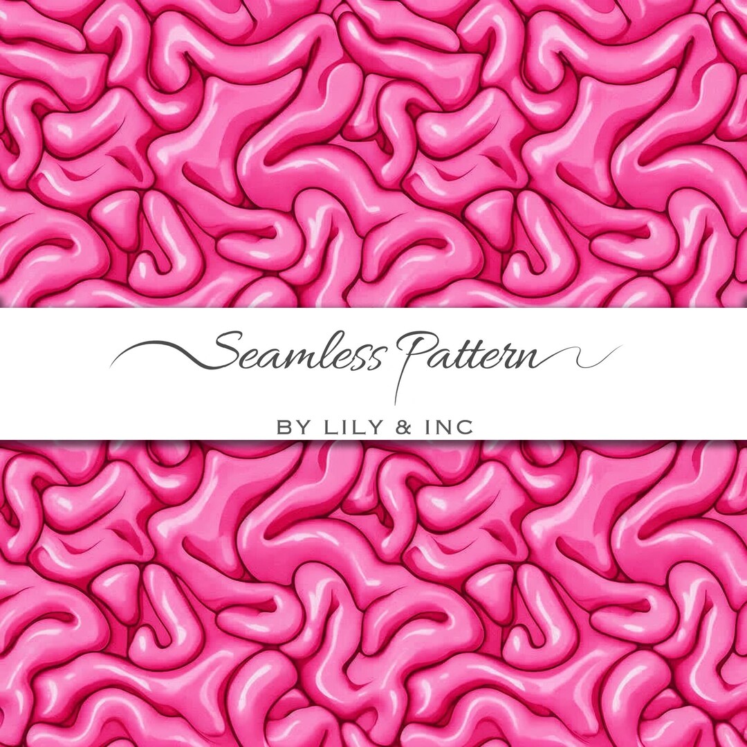 Creepy Brain Seamless Digital Paper, Pink Zombie Brain Texture ...