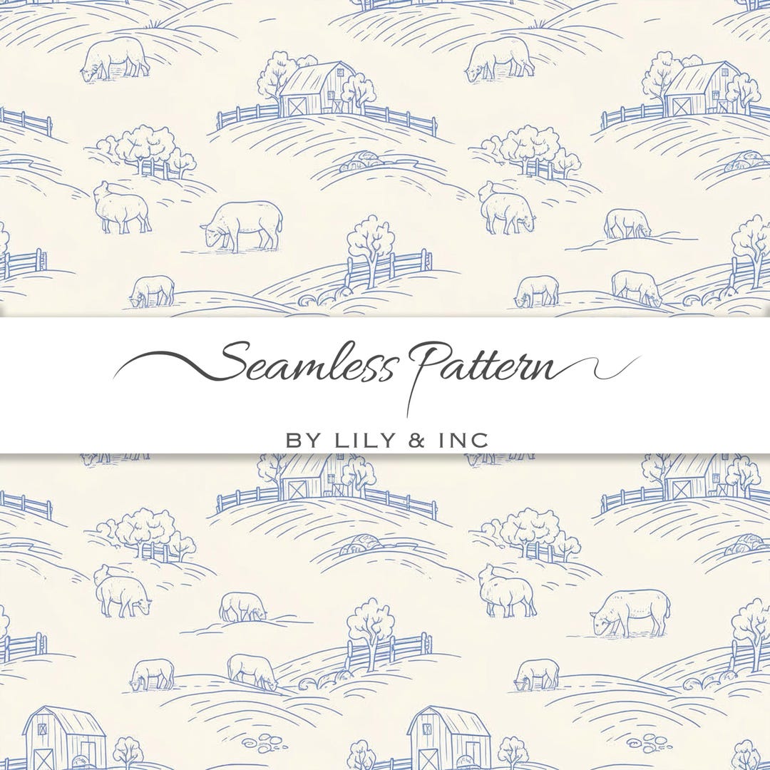 Rustic Reverie: Farm Life Seamless Pattern – High-resolution Digital ...