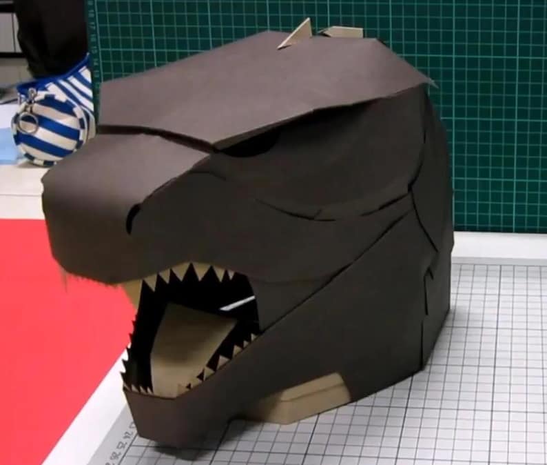 Godzilla Helmet || PDF Printable Pattern Papercraft Monster Cosplay ...