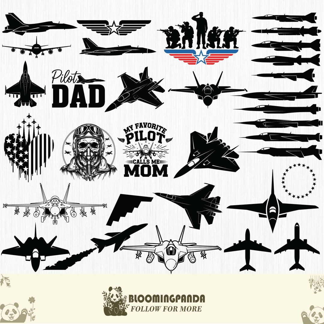 Military Plane SVG Bundle, Military SVG, Military Aircraft Clipart ...