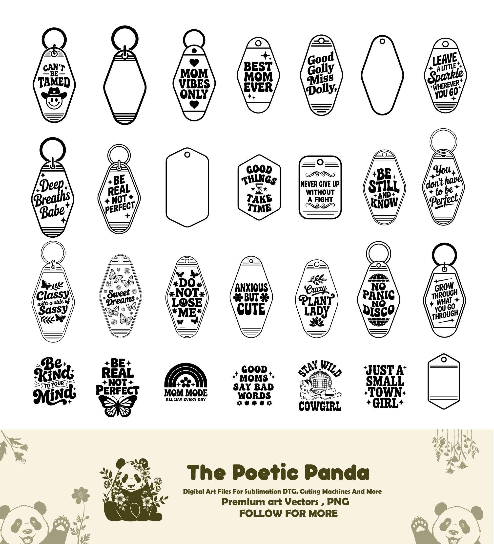 Retro Motel Keychain SVG Bundle: Sarcastic, Christian, Zodiac Designs ...