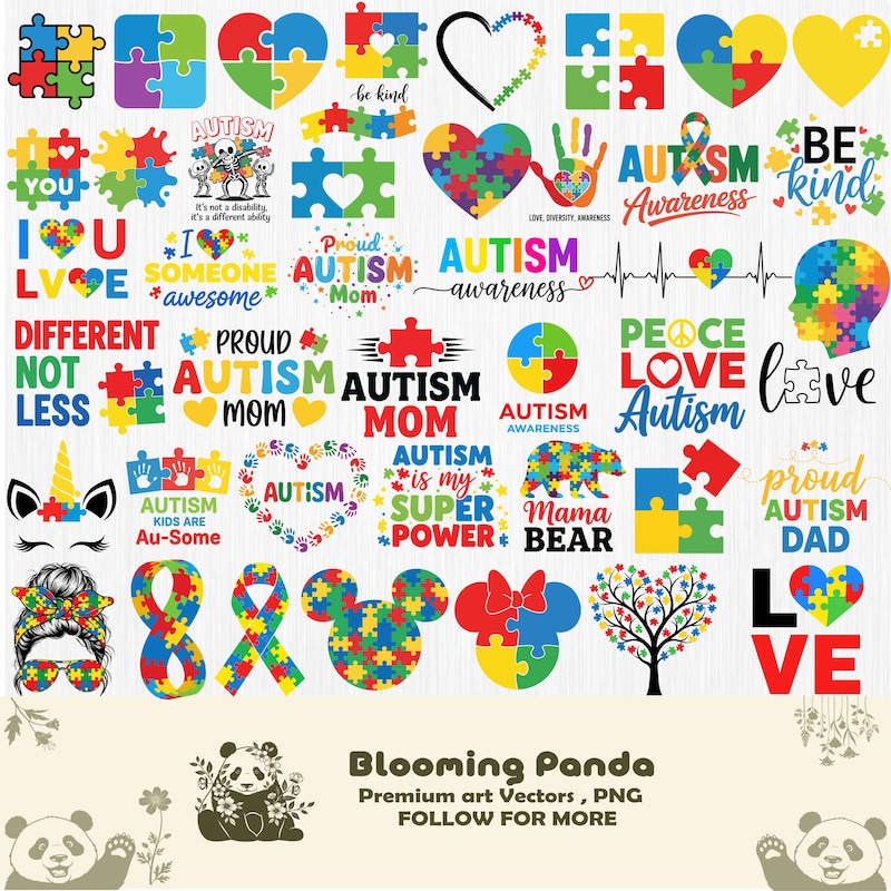 Autism Awareness Clipart - Etsy