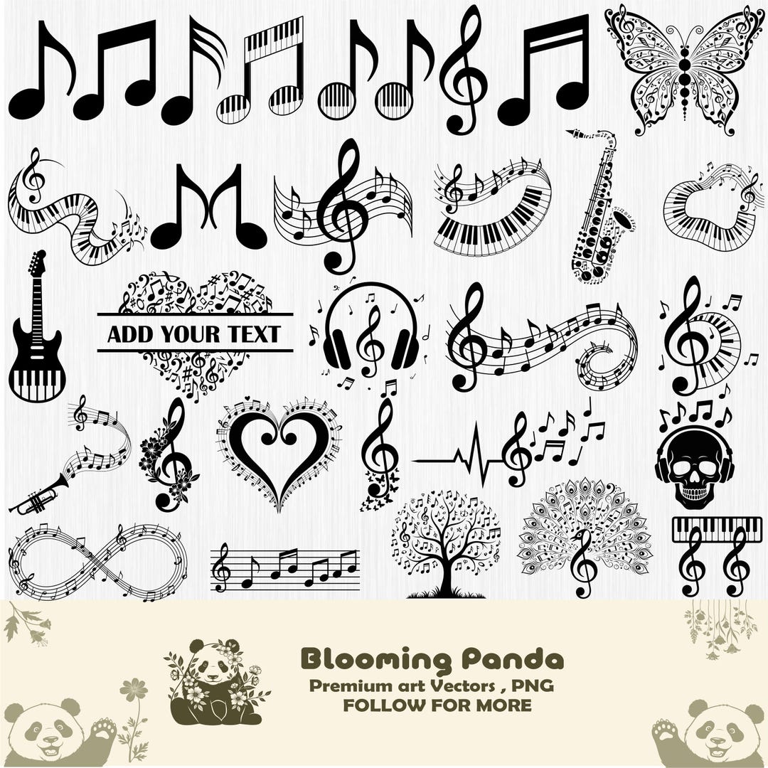 Music Notes Svg Bundle, Music Notes SVG, Music Notes PNG, Music ...