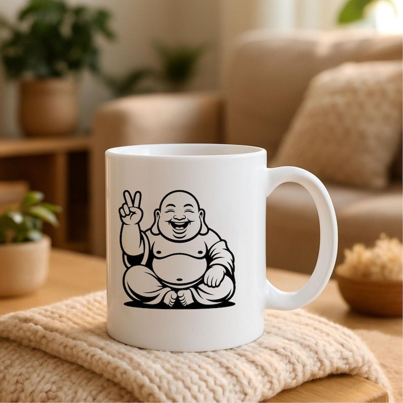 Buddha Peace Sign Vector Illustration, Buddha SVG, Buddha Art & Clipart ...