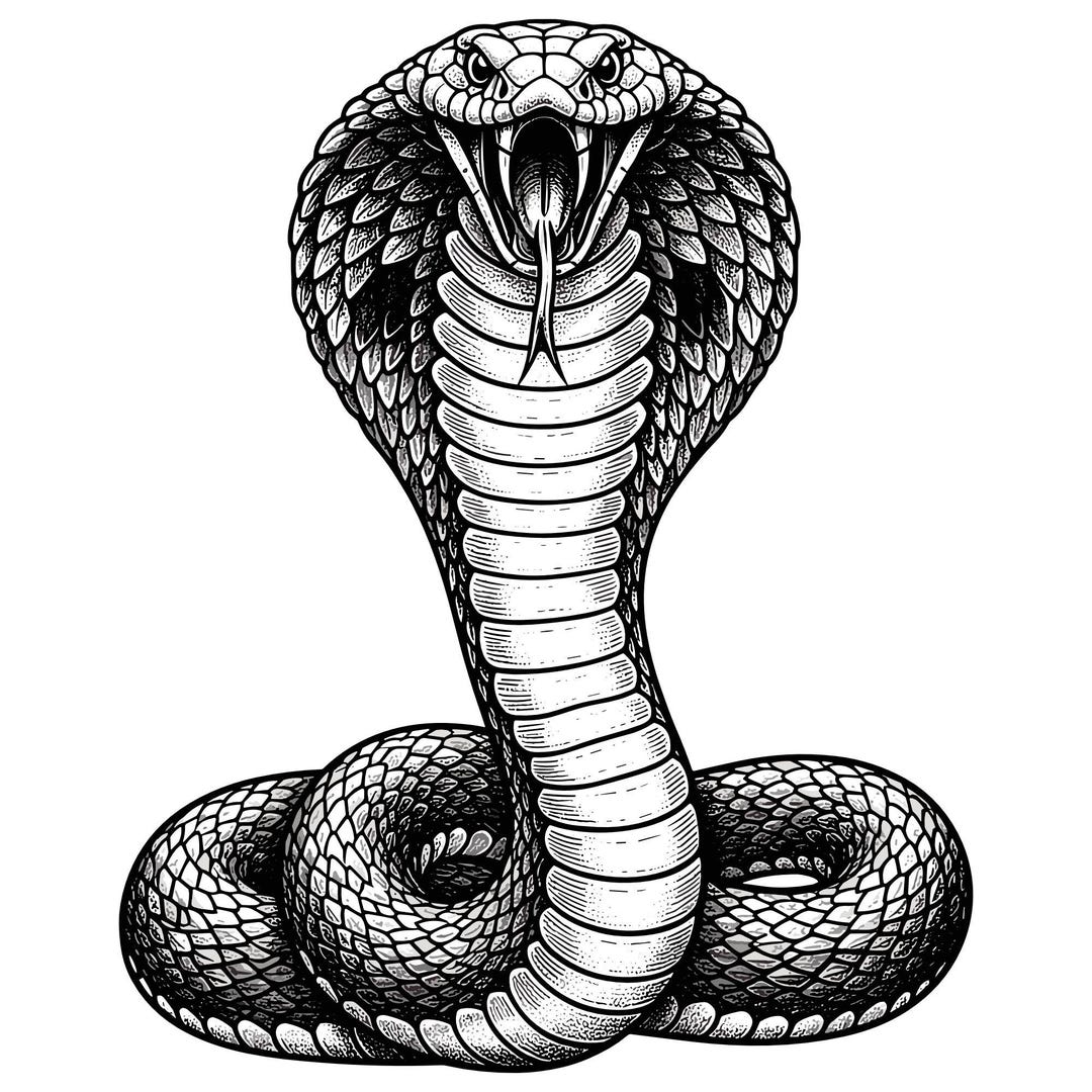 Cobra Vector Illustration, Cobra Svg, Venomous Cobra, Cobra Png, Cobra ...