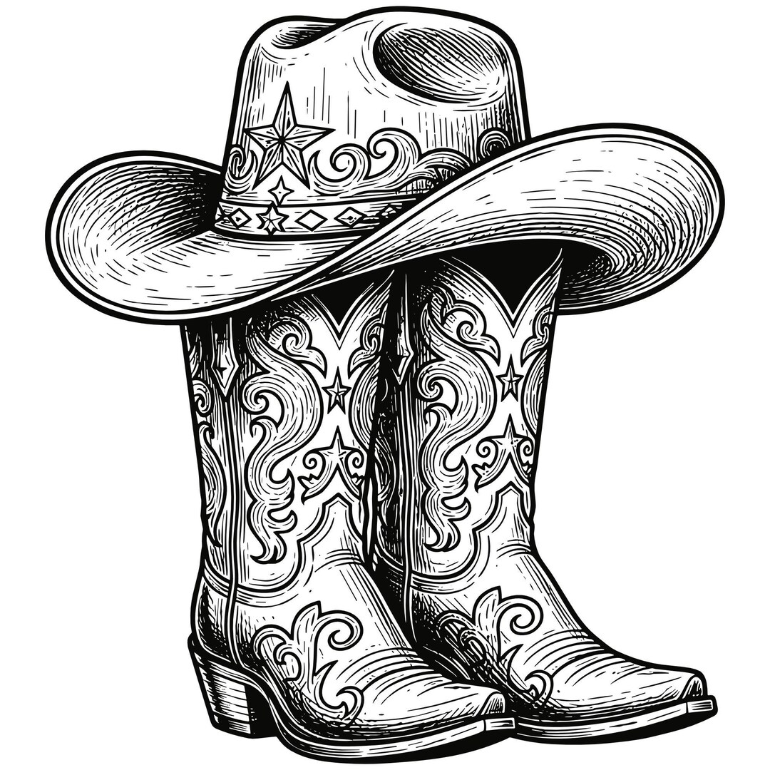 Cowboy Boots Vector Illustration, Boots Svg, Png, Cowboy Boots Art ...