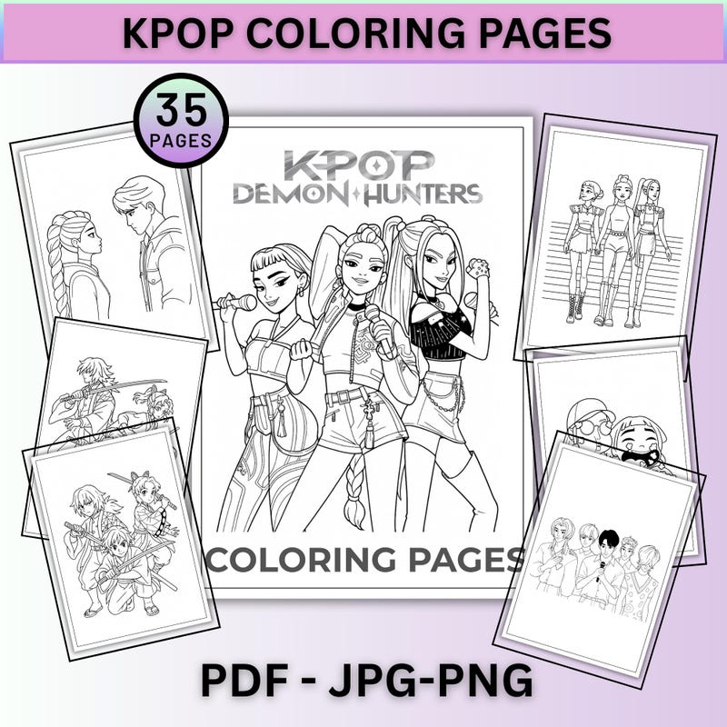 Huntrix Coloring Pages - Etsy