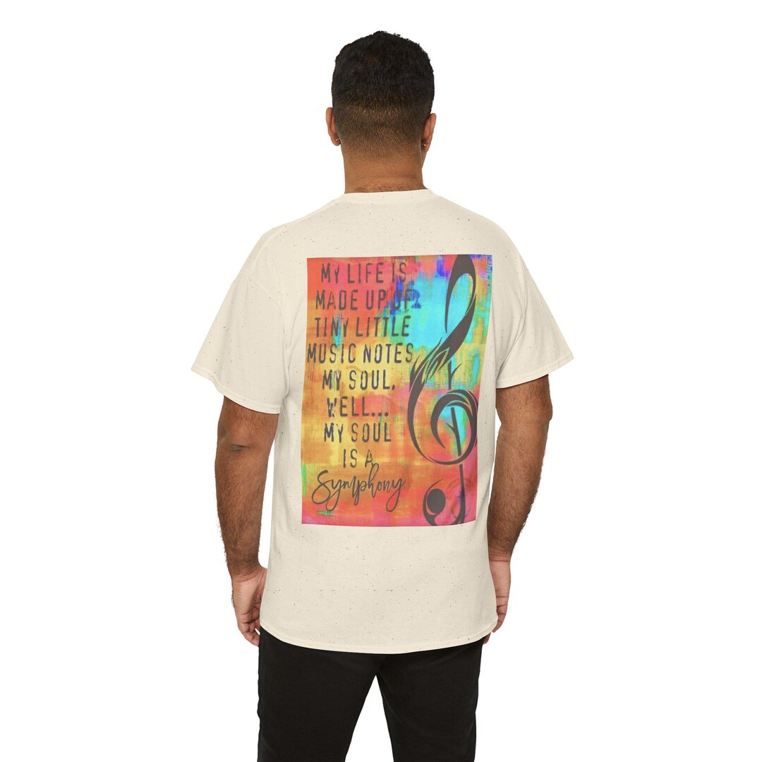 Music Notes Treble Clef Tee | Colorful Lyrics Back Print - Etsy