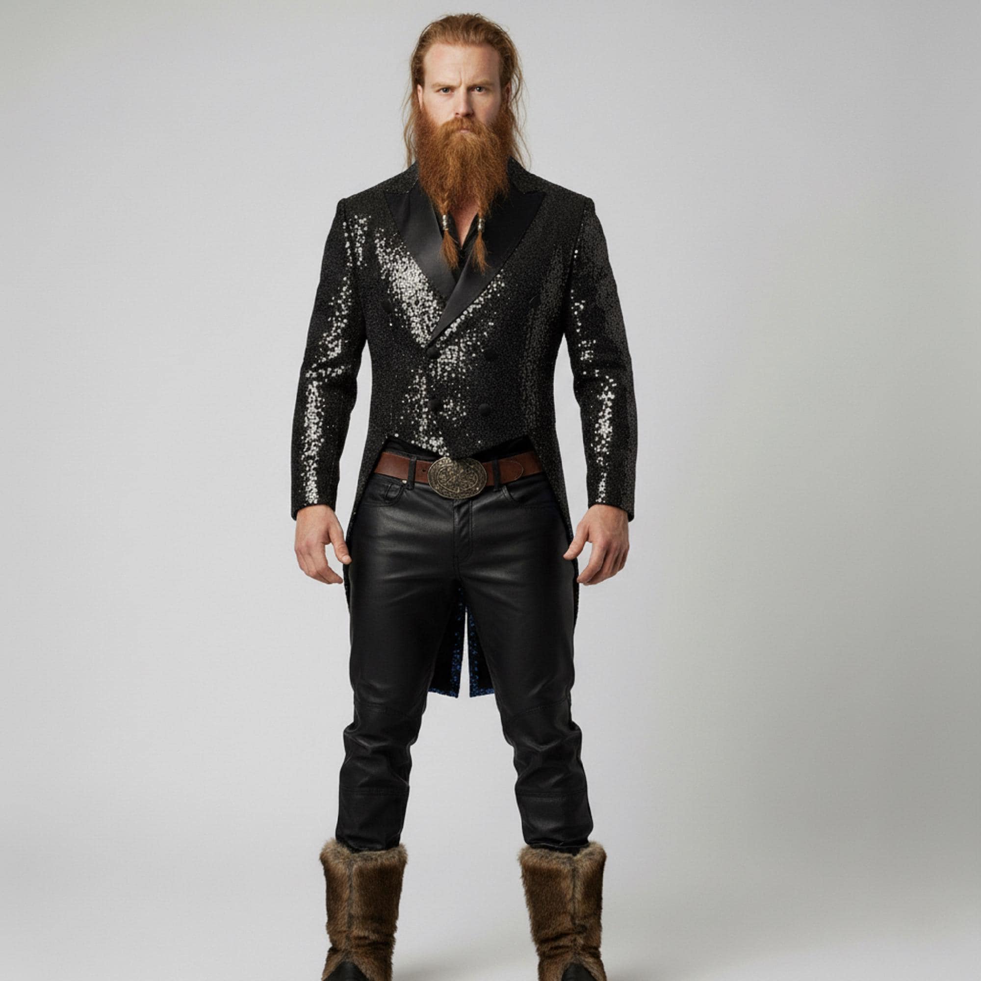 Sequin Tailcoat Tuxedo Jacket: Men's Double Breasted Blazer, Burning ...