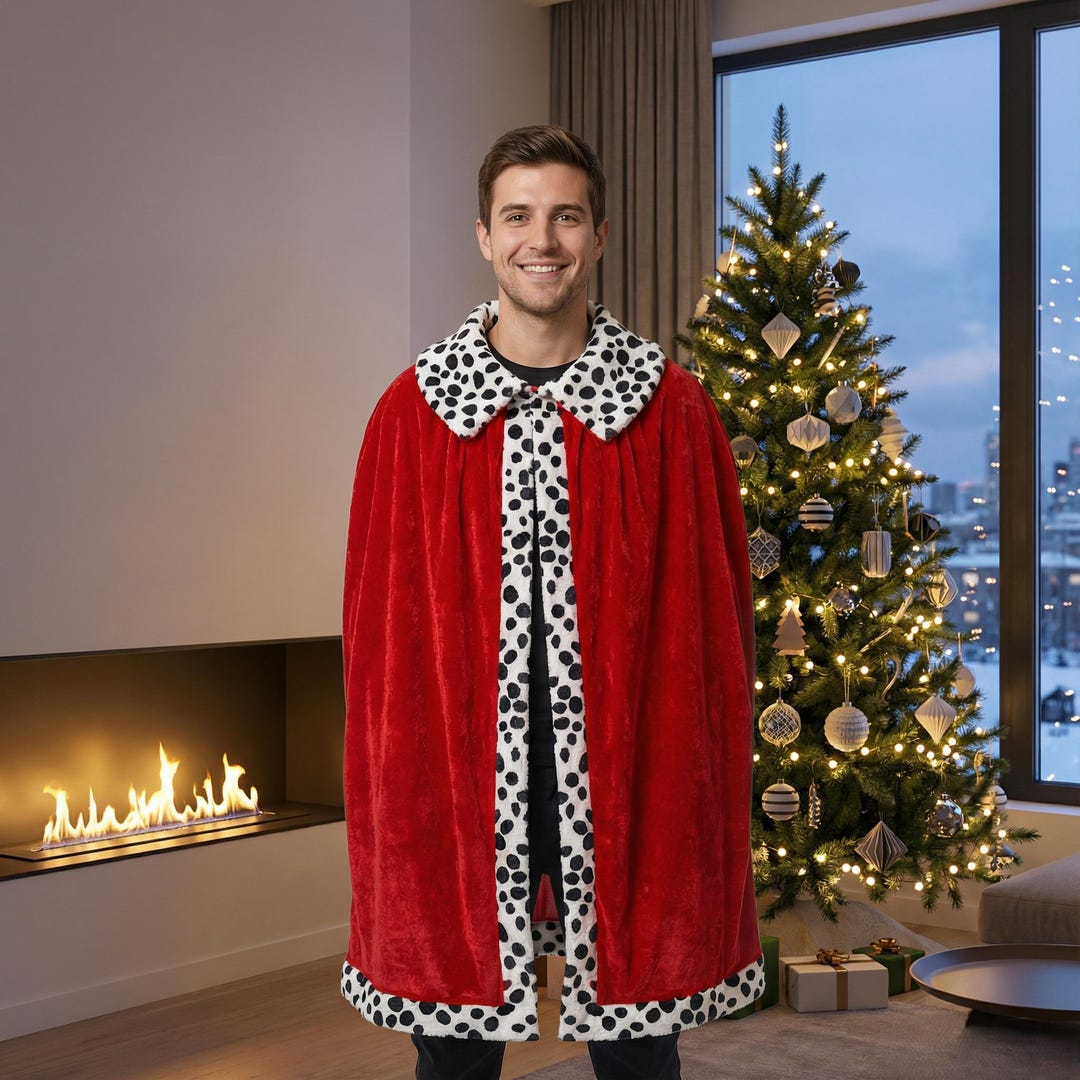 Red King Cape Royal Santa Cloak, Holiday Prince Costume, Christmas ...