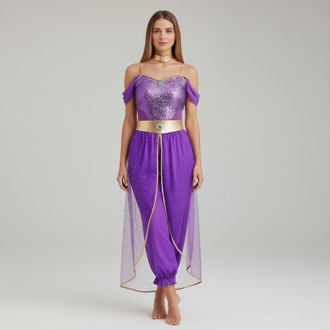 Arabian Princess Costume: Sequin Bodice Cosplay Jumpsuit - Etsy