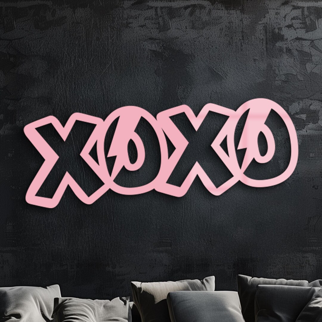 Girly Metal Wall Decor, XOXO Hug Kiss Metal Wall Art, Girlpower - Etsy