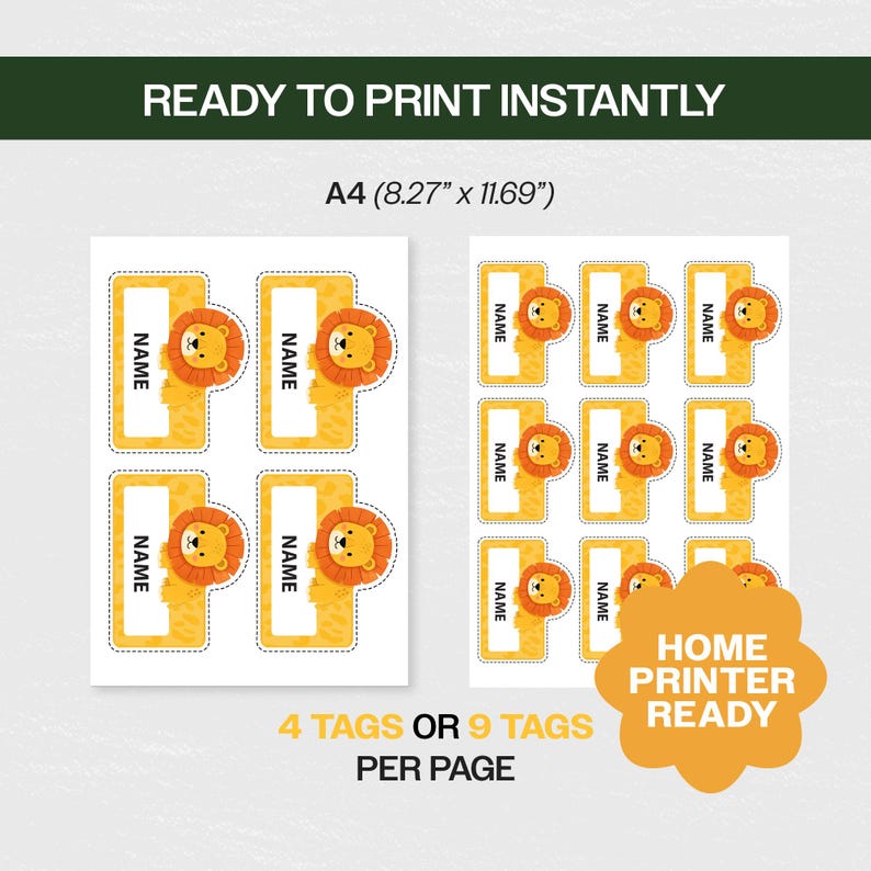 Editable Montessori Safari Animal Name Labels | Cubby Tags & Classroom ...