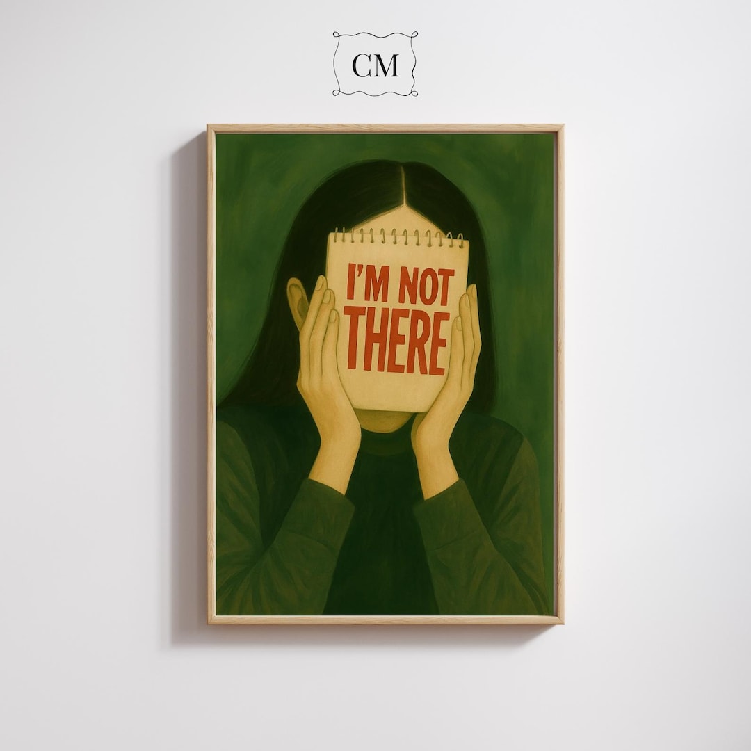 I’m Not There – Retro Woman With Sign Art Print - Etsy