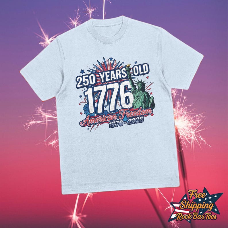 America 250 T-shirt, Statue of Liberty, 4th of July Patriotic Tee - Etsy