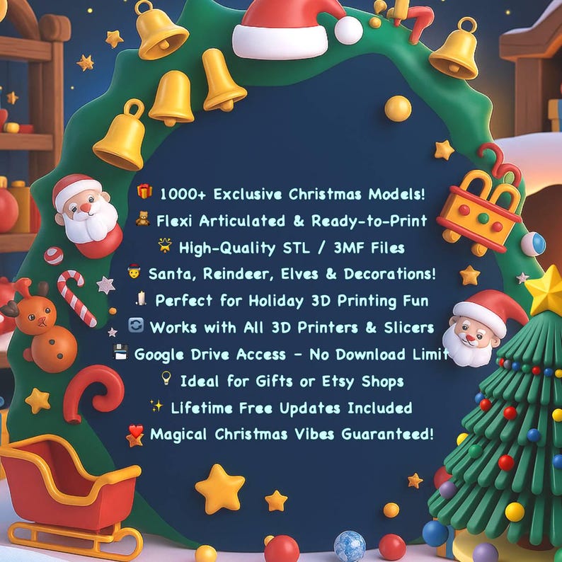 All-in-one Christmas Flexi STL 3D Print Models | 1000+ Articulated ...