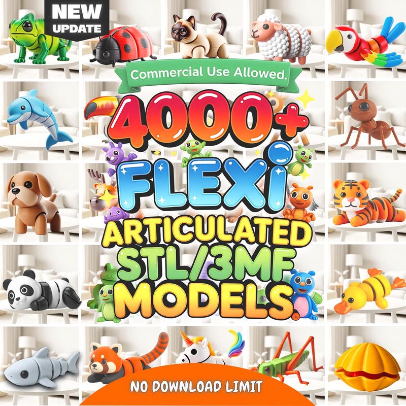 Flexi Articulated Toys 3d - Etsy