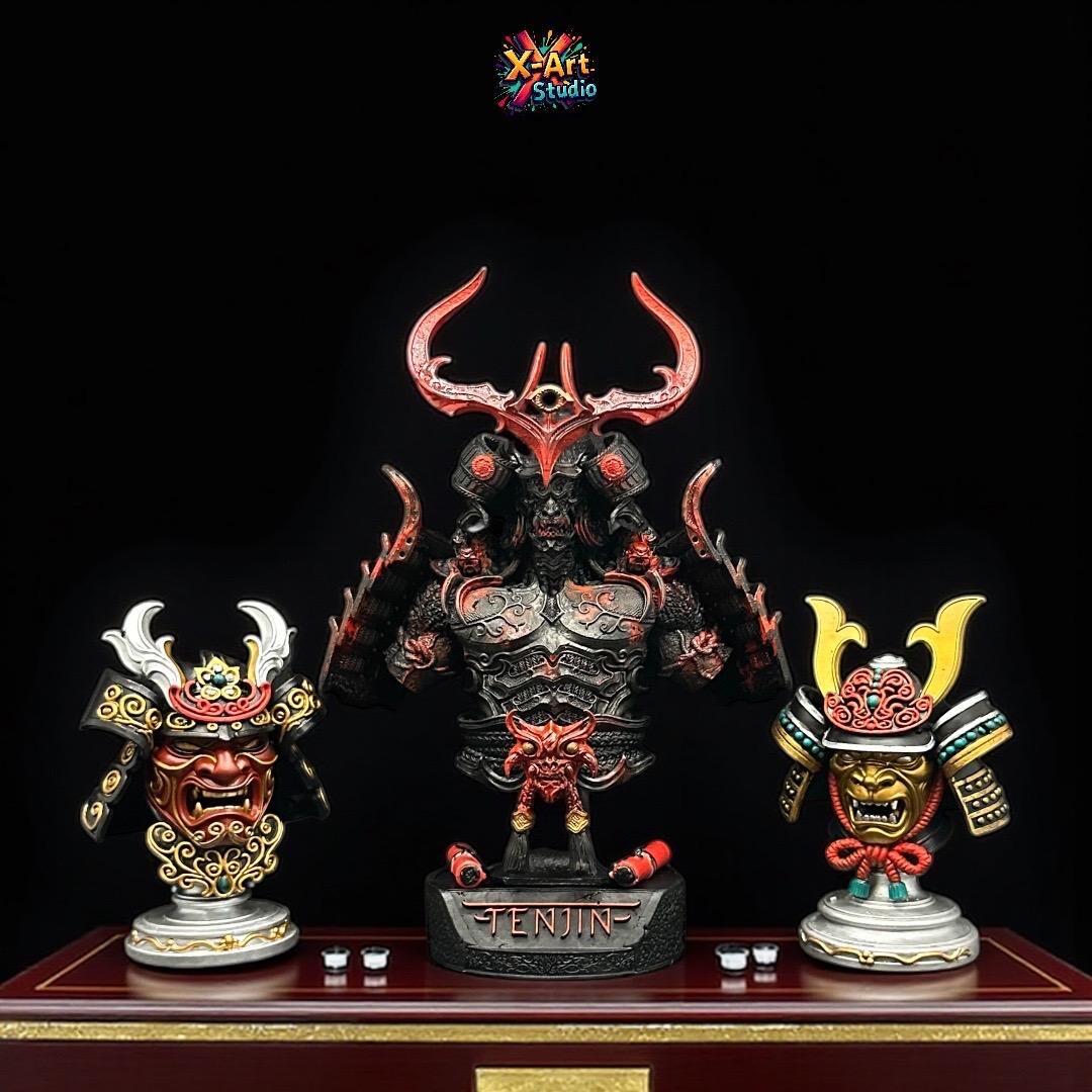Tenjin Bust: Samurai Armor, Japanese Divine God Hand-painted 3D Resin ...