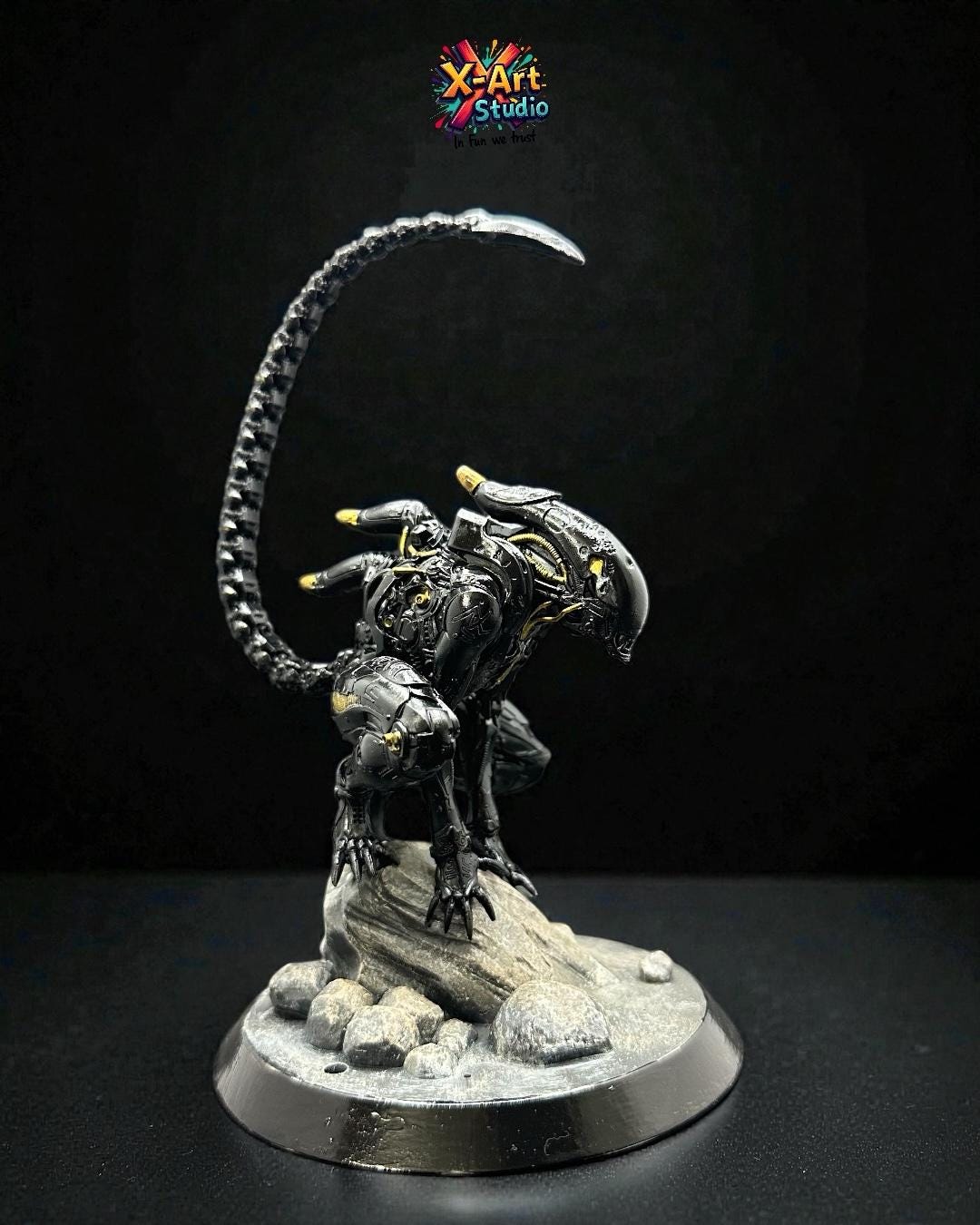 Hand-painted Mechanical Space Monster – Sci-fi Alien Cyborg Statue ...