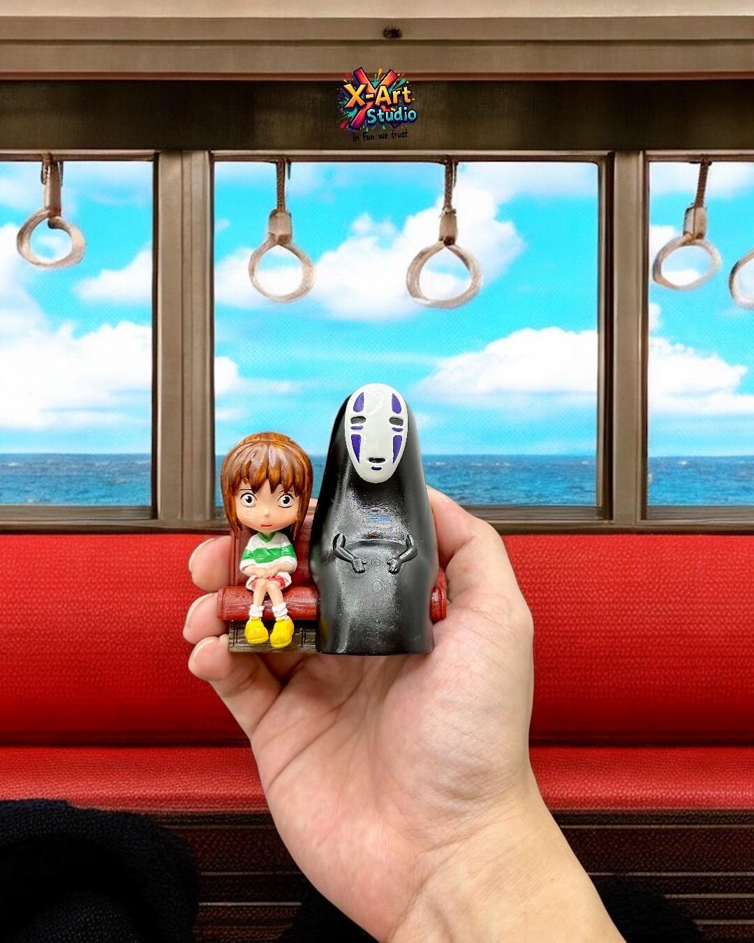 The Magical Train Journey Figure | Shadow Spirit & Girl Statue | Hand ...