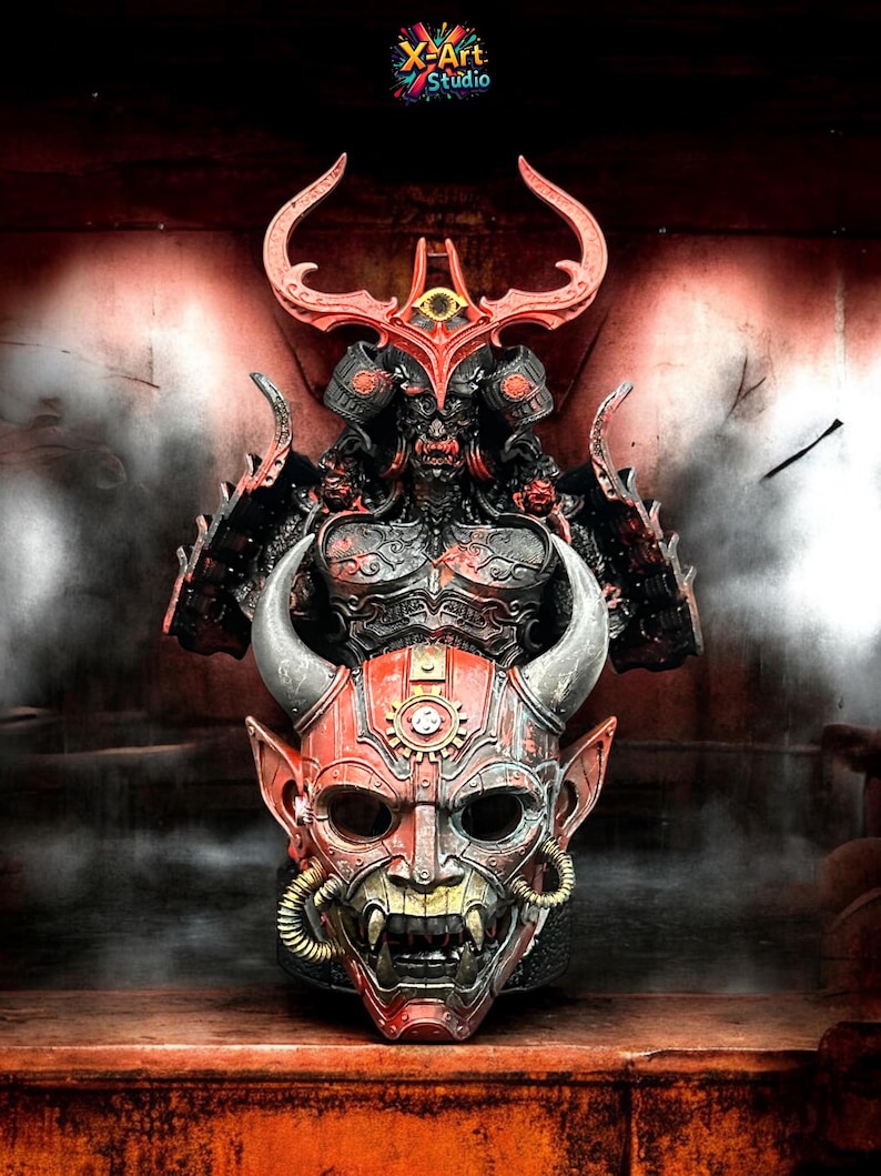 Tenjin Bust: Samurai Armor, Japanese Divine God Hand-painted 3D Resin ...