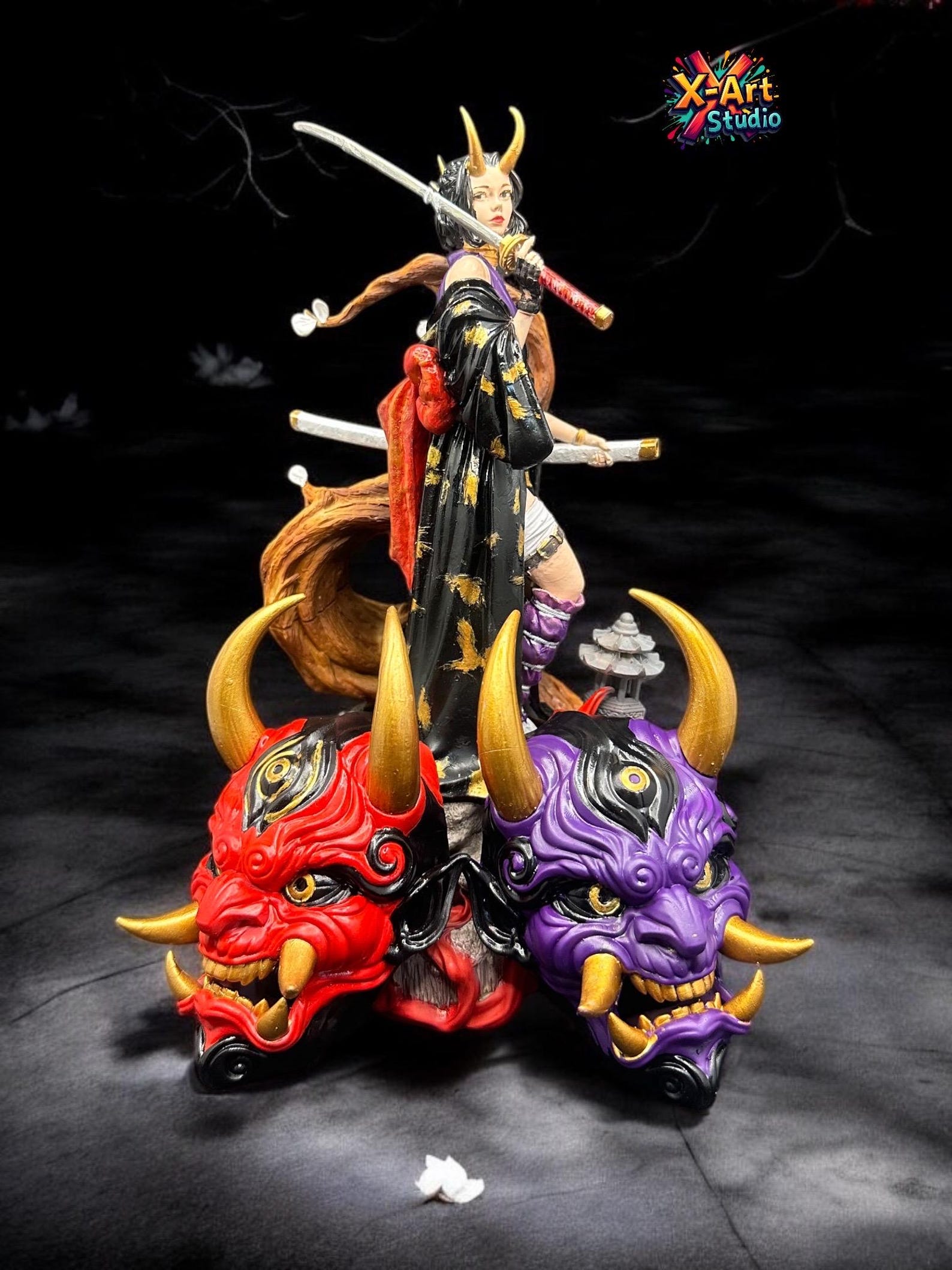 Oni Mask Hand Painted 3D Resin Japanese Traditional Art - Etsy