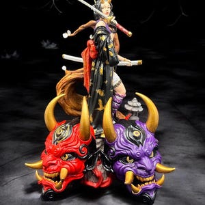 Oni Mask Hand Painted 3D Resin Japanese Traditional Art - Etsy