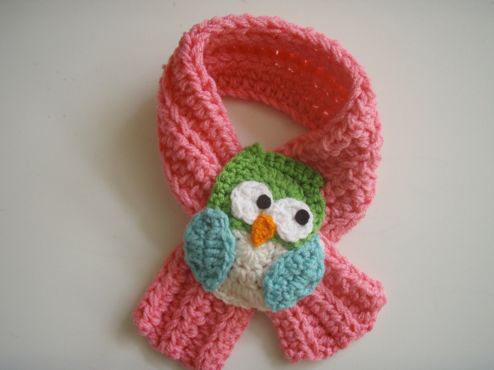 Crochet Owl Scarf Scarfette PATTERN PDF - Etsy