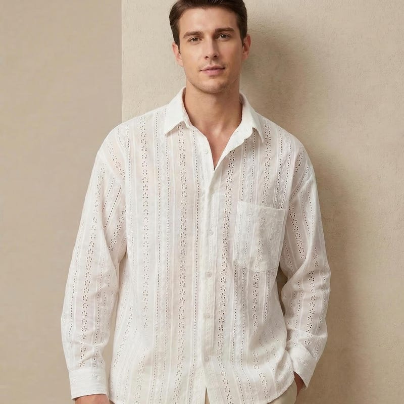 Mens White Flowy Shirt - Etsy
