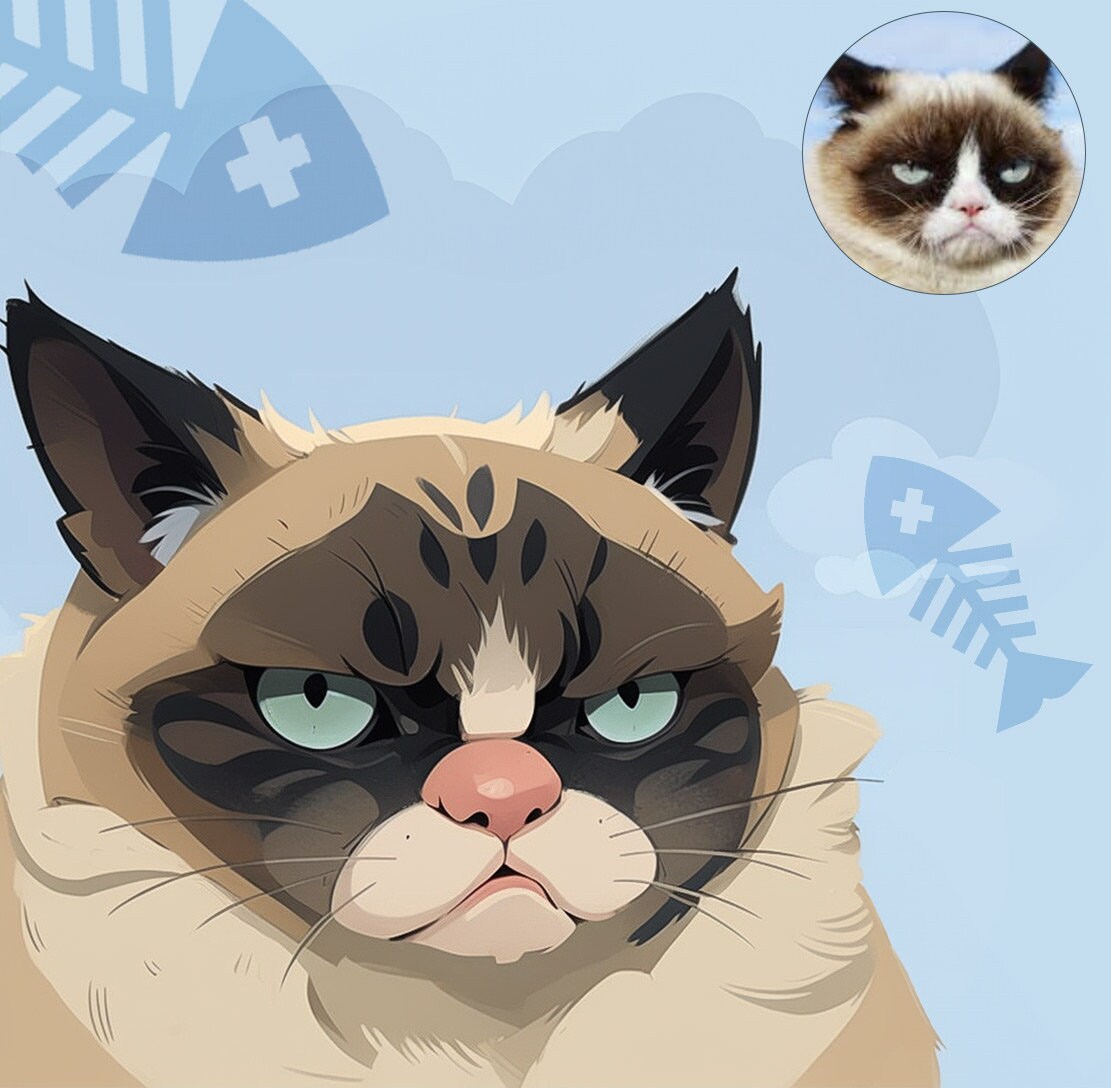 Custom Cartoon Pet Digital Portrait - Etsy