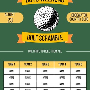 Golf Scramble Scorecard, Game Rules and Team Listing - Etsy