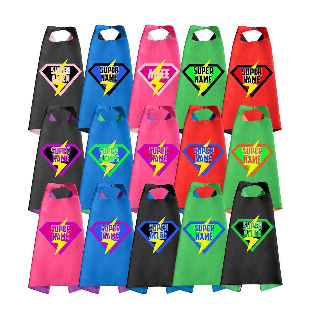 Personalized Superhero Cape & Mask Set, Kids and Adult Custom Colors ...