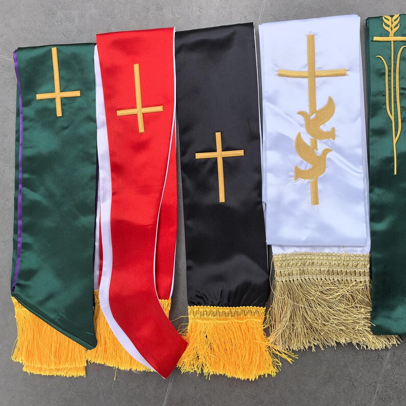 Custom Choir Stole Embroidery Reversible Clergy Stole With Cross ...