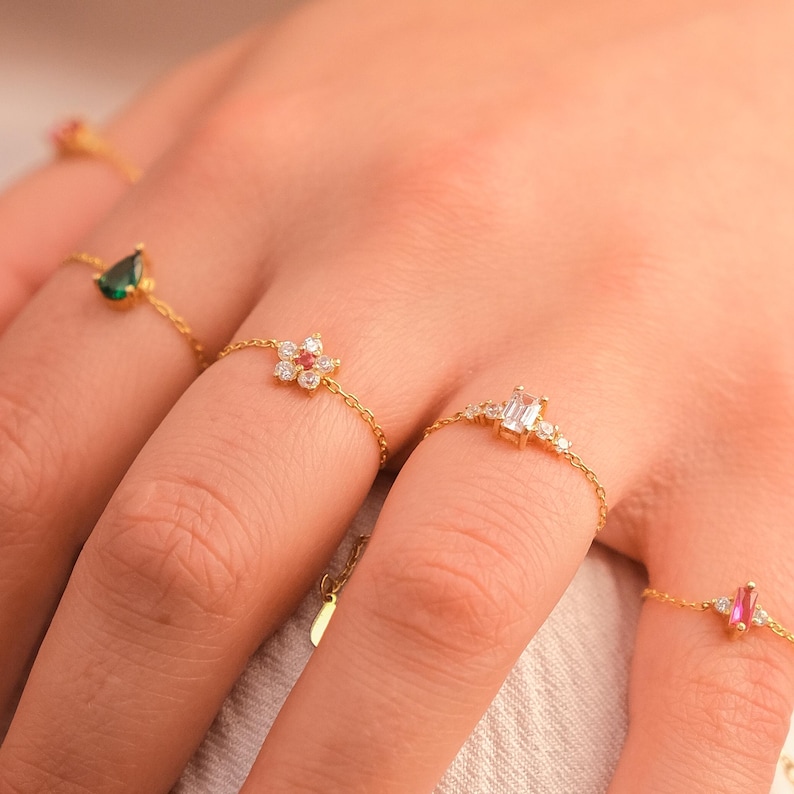 Custom Chain Ring: Adjustable Gold Band With Charm - Personalized ...