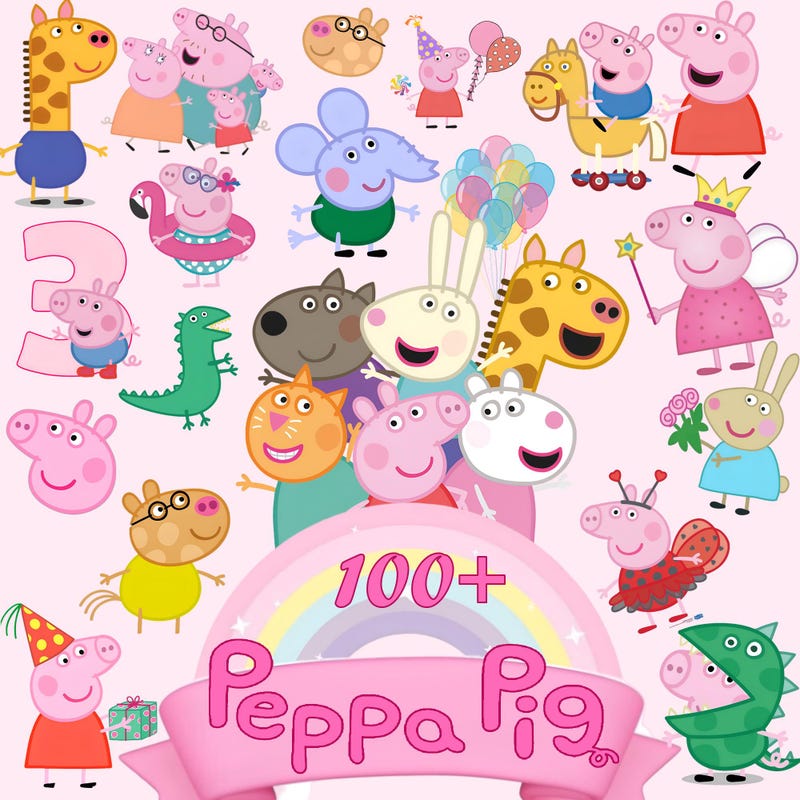 Peppa Pig Watercolor - Etsy