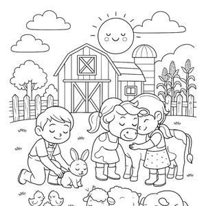 Farm Animals Coloring Book for Kids: 20 Printable Pages (PDF) - Etsy