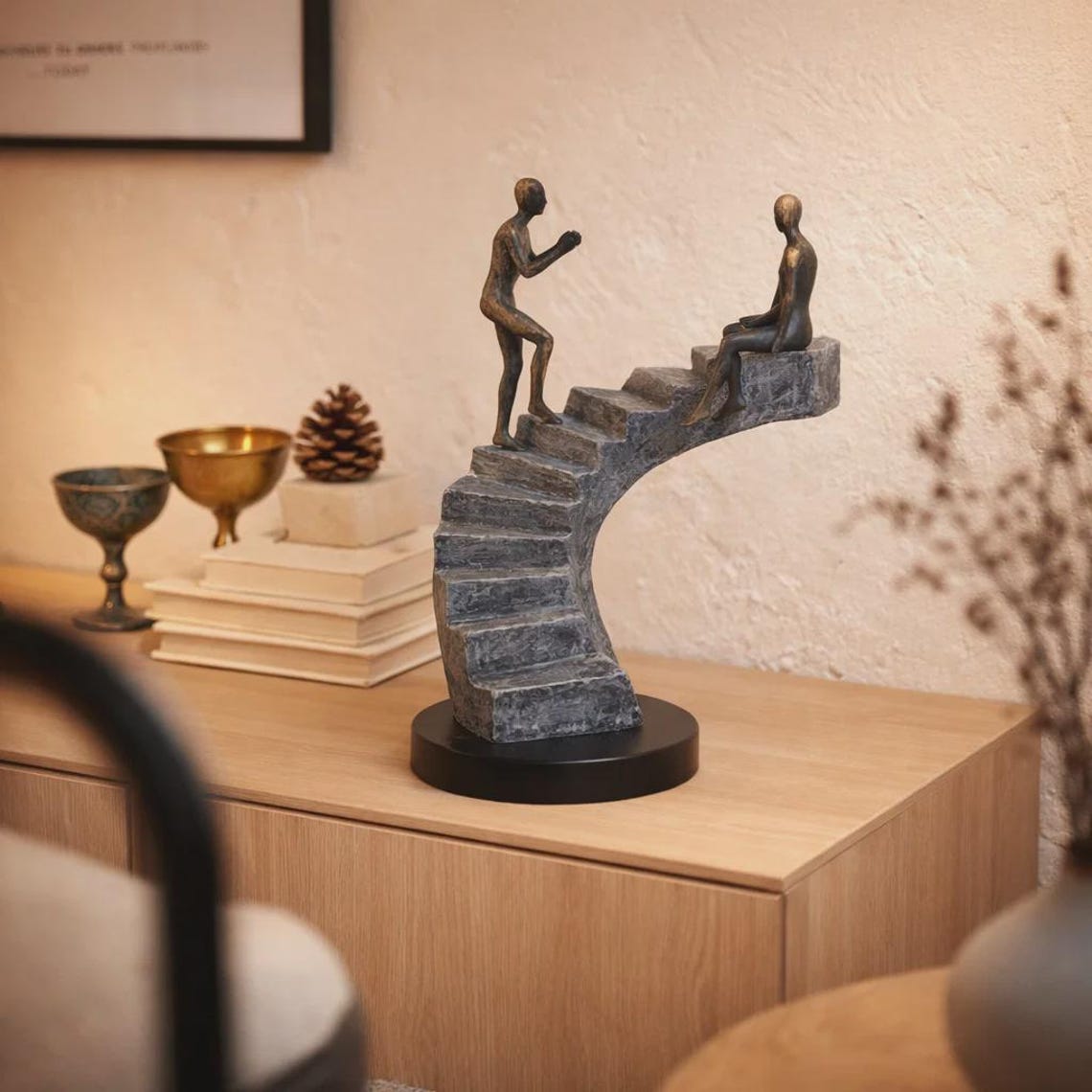 Abstract Human Staircase Sculpture, Modern Polystone Accent Decor - Etsy