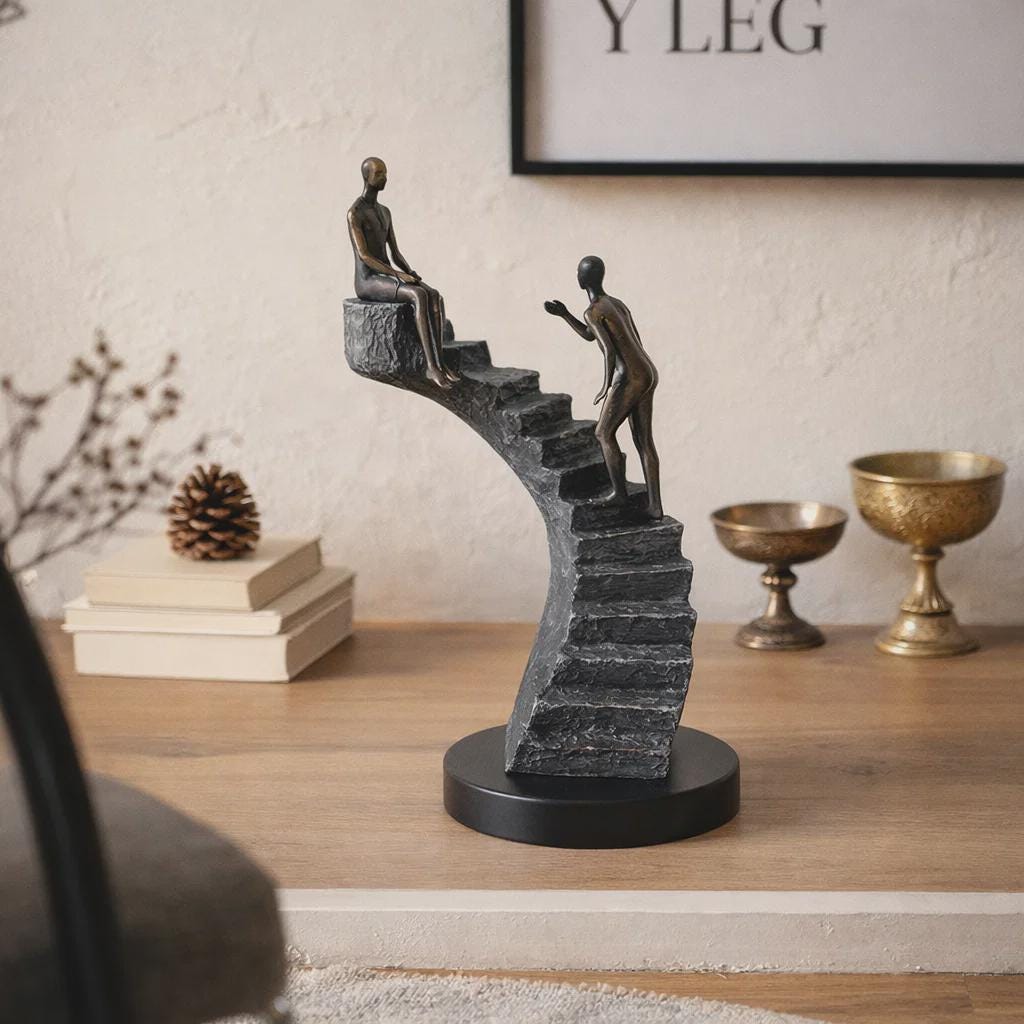 Abstract Human Staircase Sculpture, Modern Polystone Accent Decor - Etsy