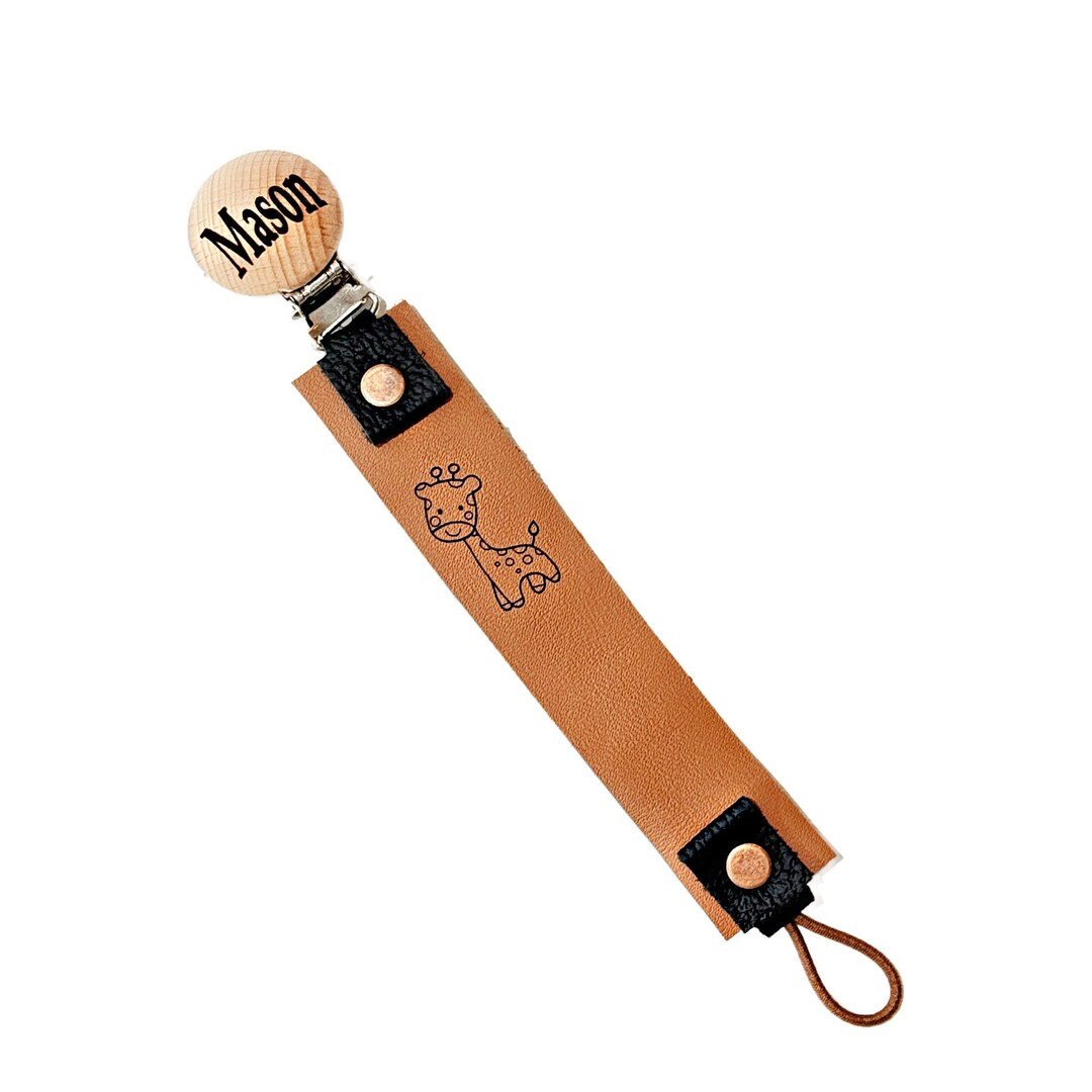 Leather Pacifier Clip Monogram Pacifier Clip Baby Girl Personalized ...