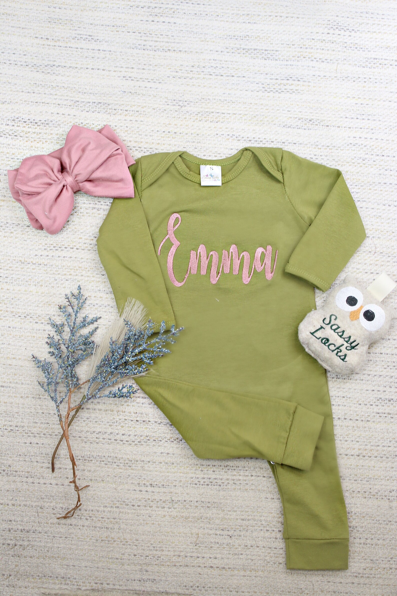 Newborn Girl Coming Home Outfit monogram Baby Girl Gift - Etsy